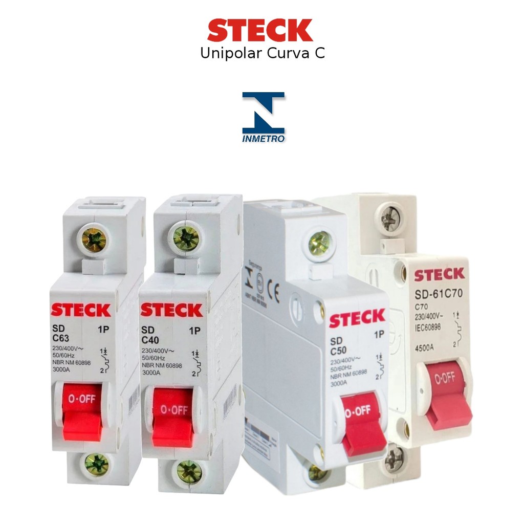 Disjuntor Din Unipolar de 20A Curva C Steck | Shopee Brasil