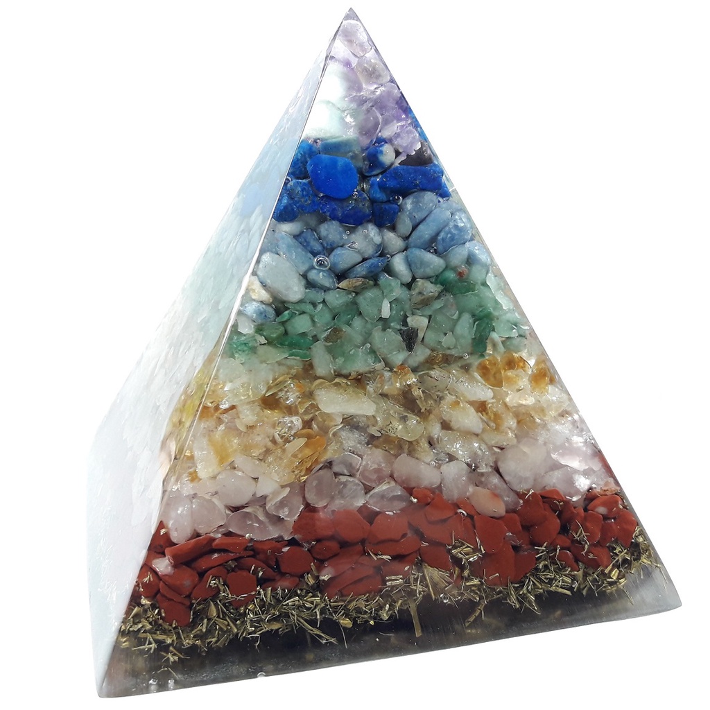 Piramide de Orgonite com Pedras dos 7 Chakras - Equilibrio | Absorve ...