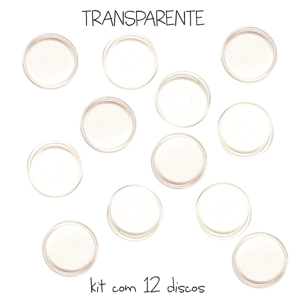 Kit com 12 discos TRANSPARENTES - para 90 folhas | Shopee Brasil