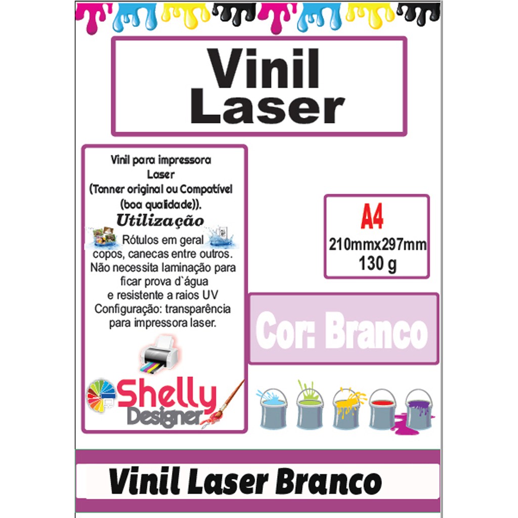 VINIL BRANCO LASER A4 10 FOLHAS | Shopee Brasil