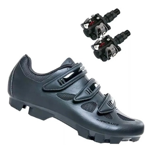 Sapatilha Ciclismo Bike Absolute Nero Clip Mtb + Pedal Tacos | Shopee Brasil