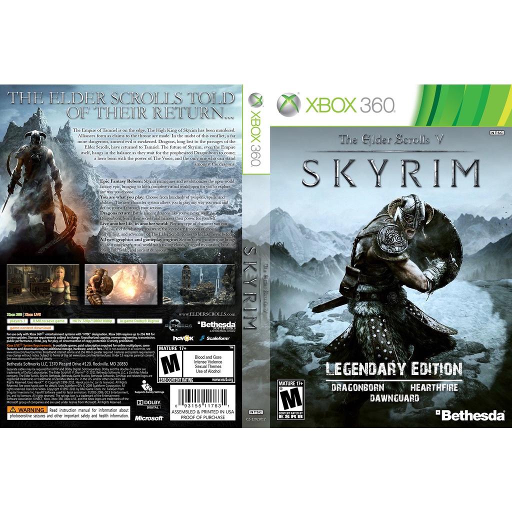 Skyrim legendary edition P/ Xbox 360(JTAG/LT/LTU/RGH) | Shopee Brasil
