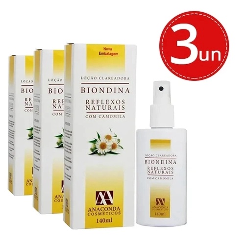 Locao Clareadora Anaconda Biondina Spray 140ml - 3 Unidades | Shopee Brasil