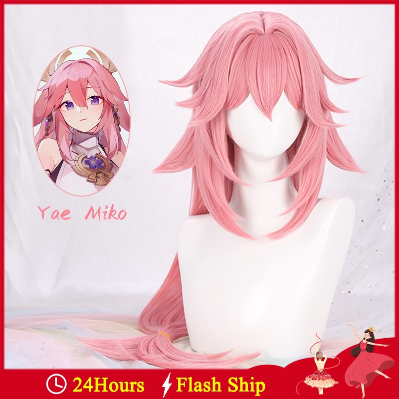 Genshin Impacto Yae Miko Peruca Cosplay Projeto Celestia Longo Staight ...