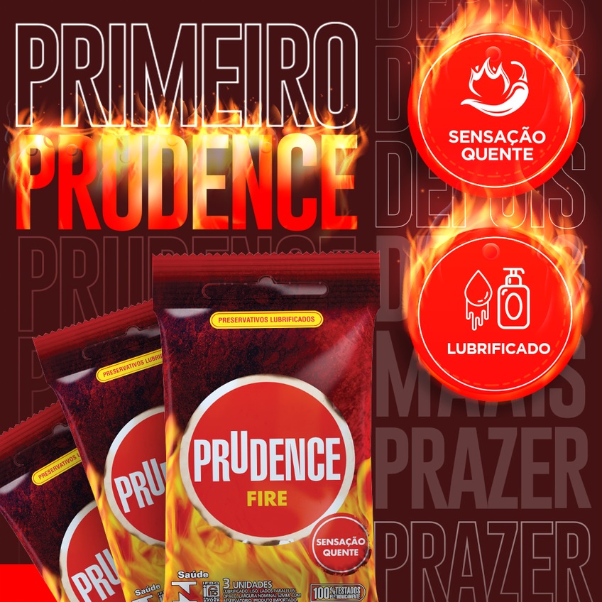 Preservativo Prudence Fire Com 6 Unidades | Shopee Brasil