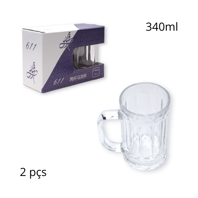 Jogo 2 Canecas De Vidro Para Cerveja Chopp Resistente | Shopee Brasil