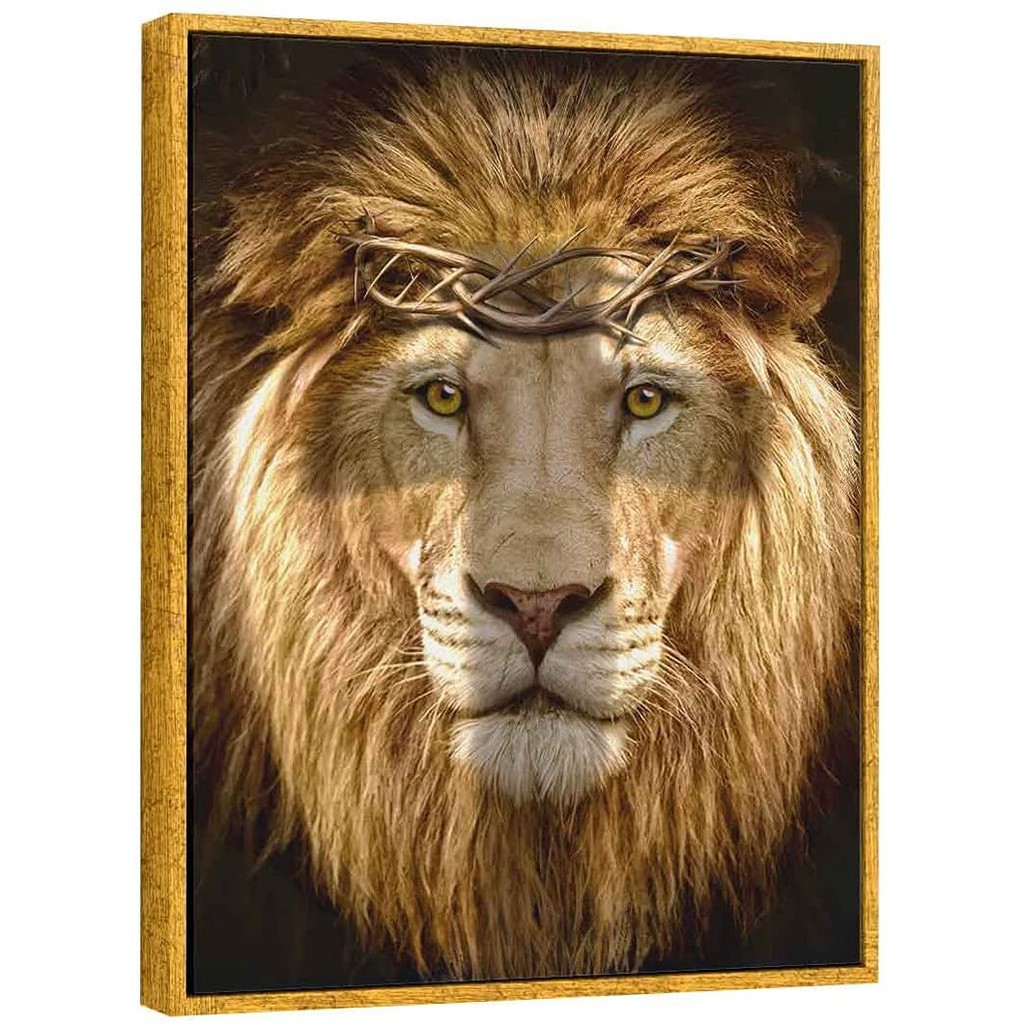Quadro Decorativo Mosaico Leão de Judá com a Cruz no Rosto Lindo Peça ...