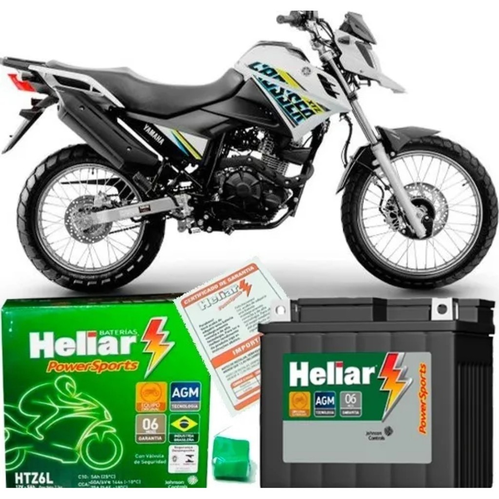 Bateria Moto Yamaha Xtz 150 Crosser E/ Ed 2014 À 2018 heliar 5ah ...