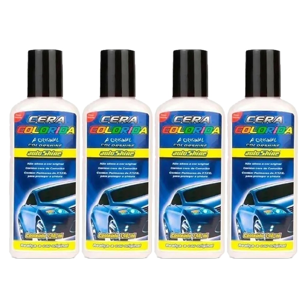 Cera Automotiva Colorida Branco Autoshine 140ml (4 Unidades) | Shopee ...