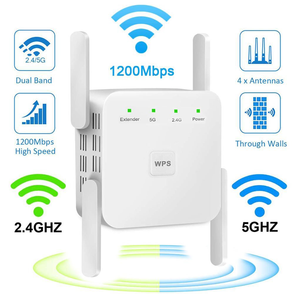 Repetidor WiFi 5Ghz Extender Amplificador Sem Fio 2.4G 1200Mbps ...