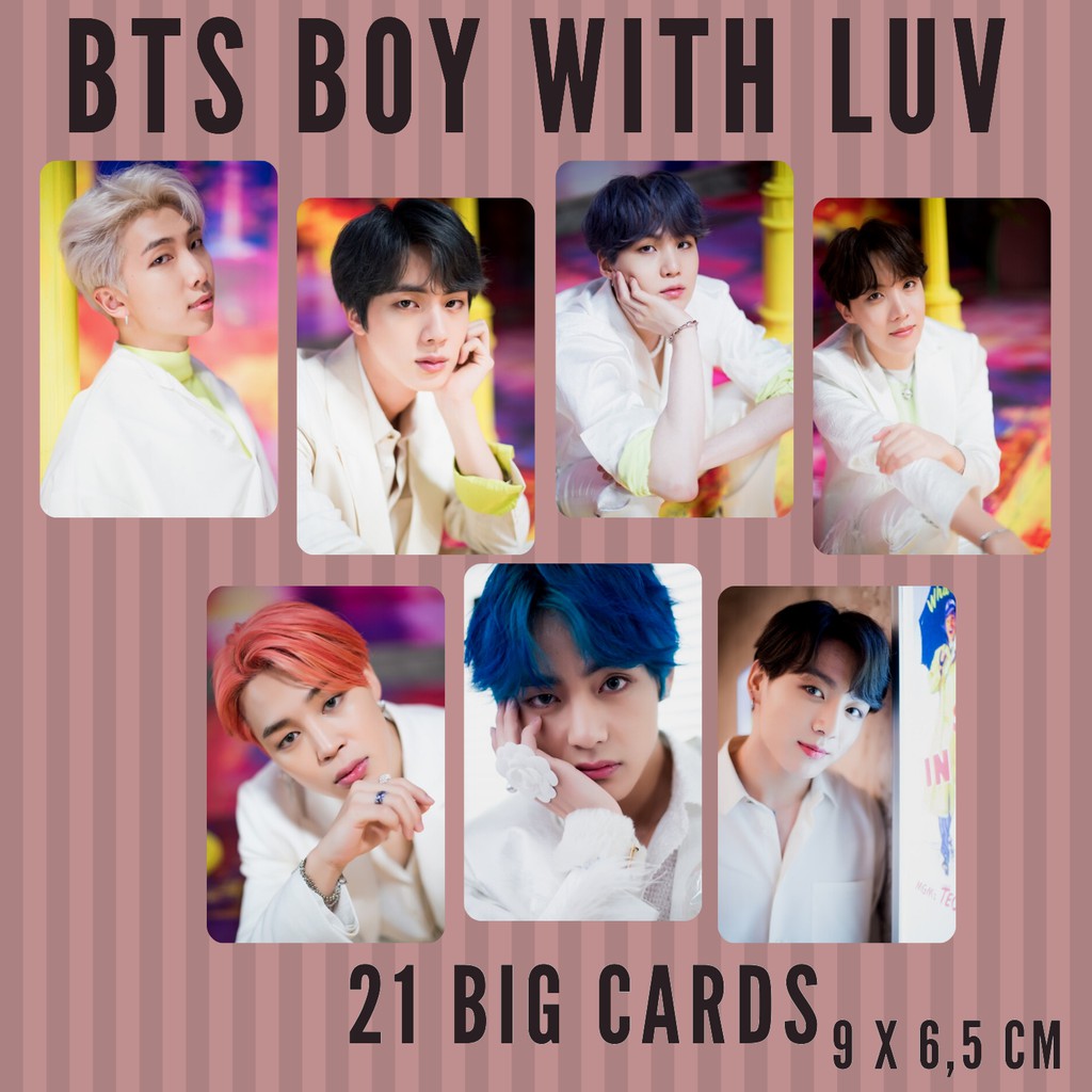 Kit Bts Com 21 Photocards I Boy With Luv Bts I Big Cards Bts | Shopee ...