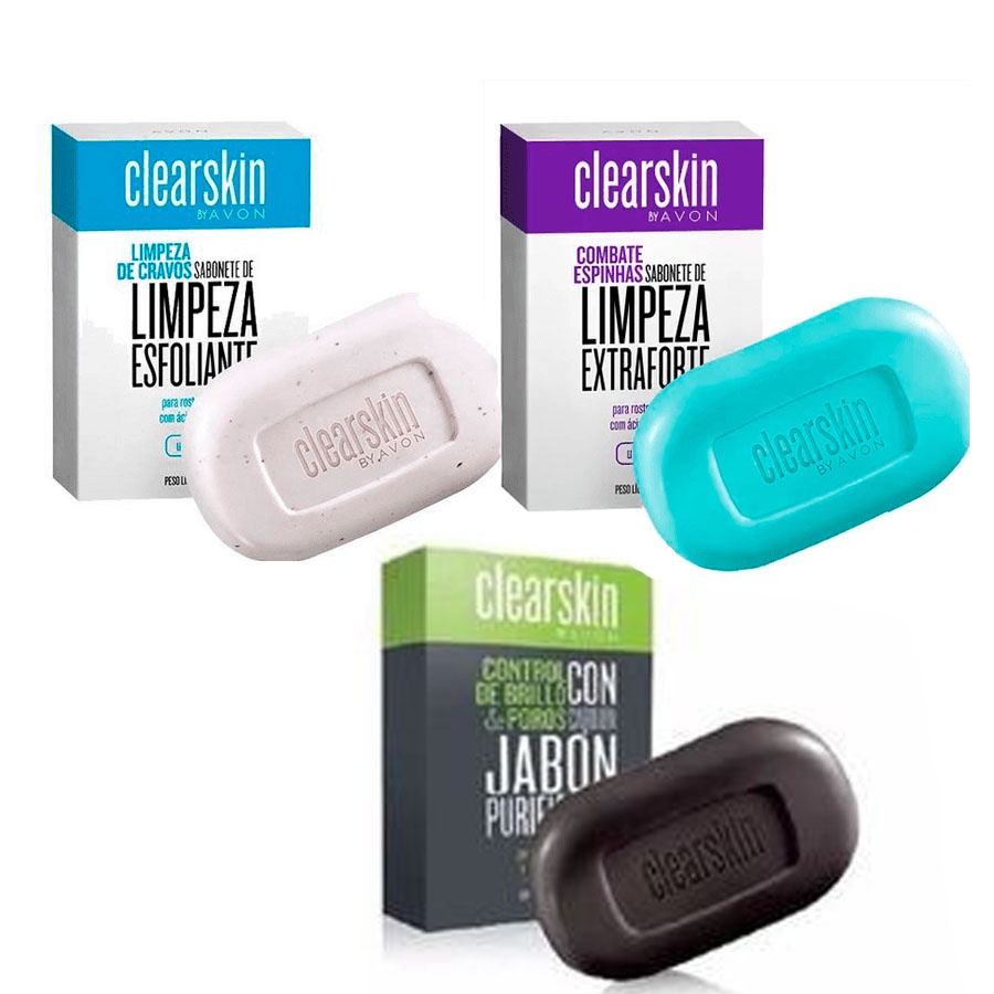 Sabonete Facial Clearskin Avon | Sabonete de Limpeza Esfoliante com ...