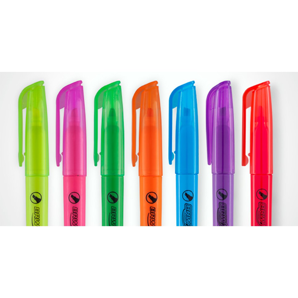 Caneta Marca Texto Fluorescente Brw - Caixas C/ 12 Uni. | Shopee Brasil