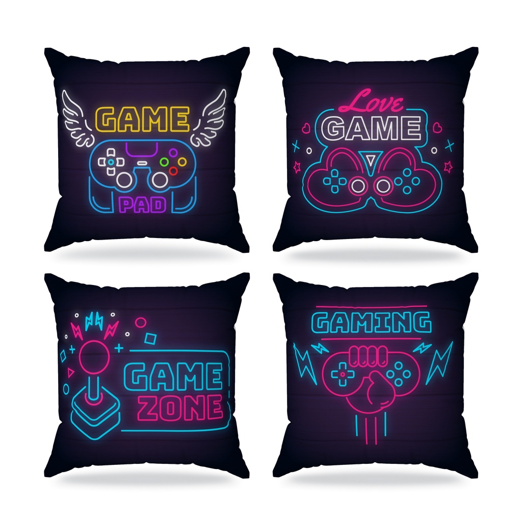 Kit 4 capas de almofada decorativa gamer game zone MD0314 | Shopee Brasil