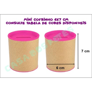 50 Mini Cofrinho 6x7 cm com tampa plástica para personalizar festas batizado evento 7cm altura x ...
