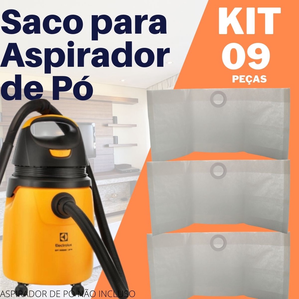 Kit 09 Sacos Para Aspirador De Pó Descartável Electrolux GT30N Mod ...