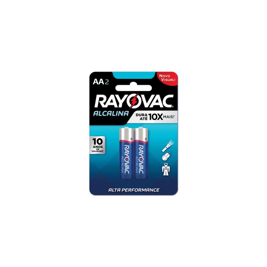 Pilha Rayovac AA Alcalina cartela com 2 unidades | Shopee Brasil