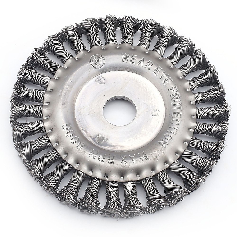 Escova de Aço Circular Mtx 150mm Rosca M14 Torcida | Shopee Brasil