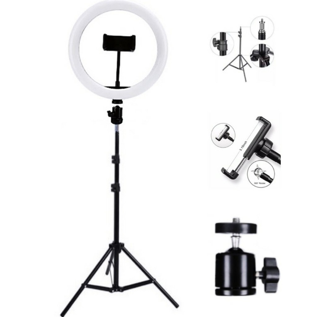 KIT RING LIGHT ILUMINADOR LUZ DE LED / SELF 30CM / 12 POLEGADAS COL ...