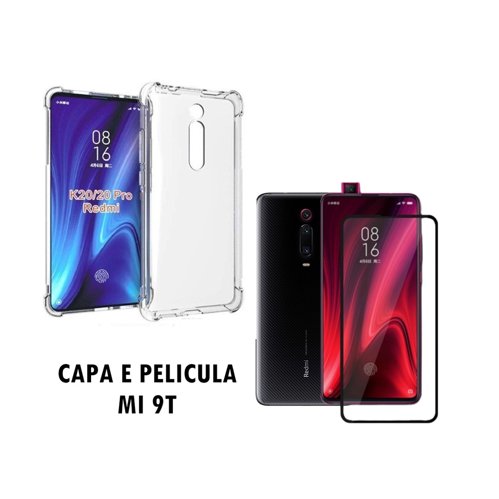 Capa Capinha Case Anti Impacto E Pelicula Vidro 3d 9d Compativel Mi 9t