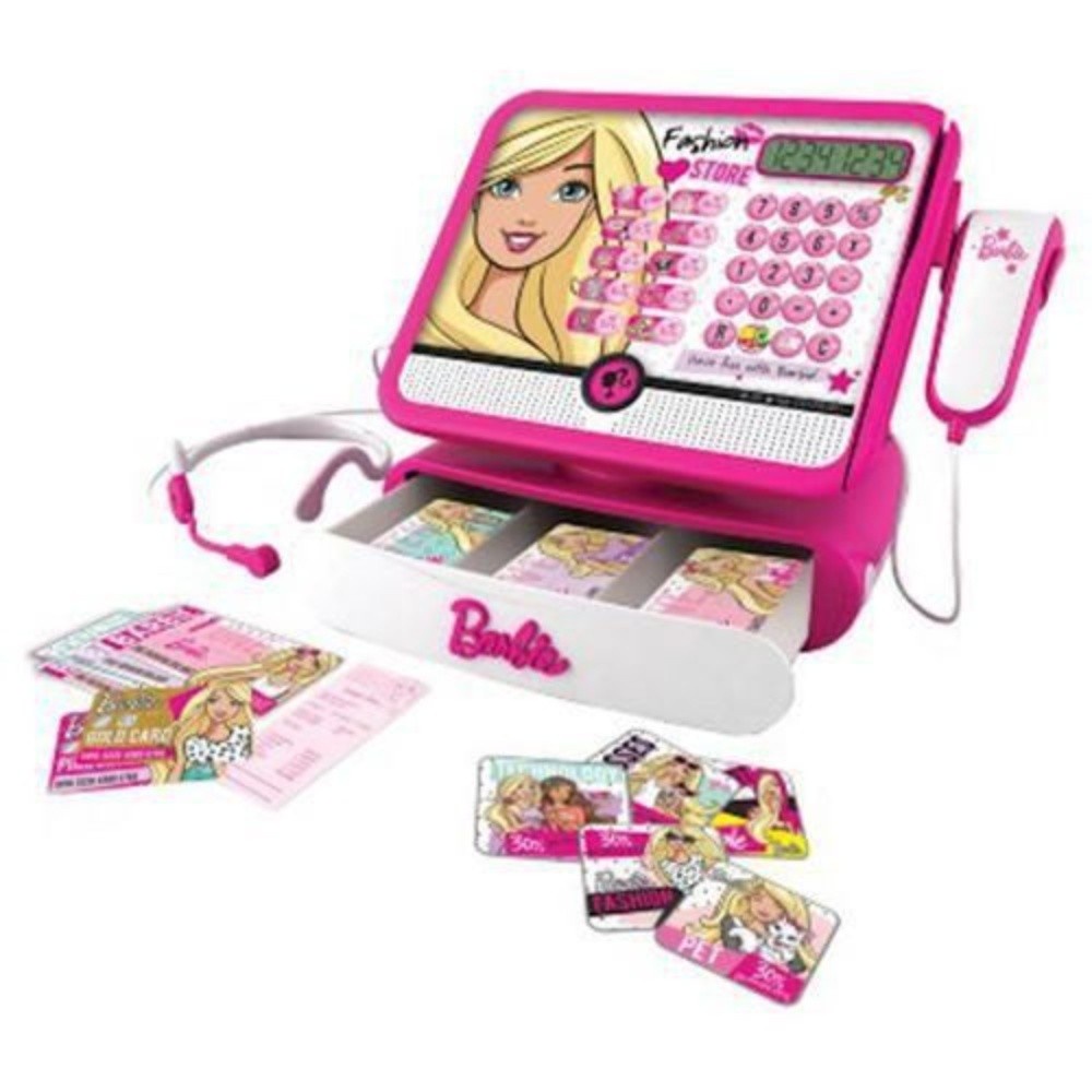 Caixa Registradora Mercadinho Barbie Luxo Calculadora Scanner Fun ...