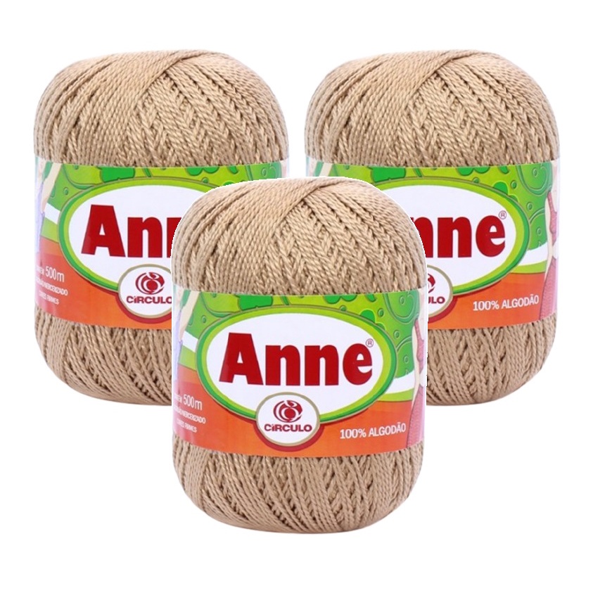 Linha Anne 500m Círculo Cor 7650 Amêndoa (Kit 3 Unidades) | Shopee Brasil