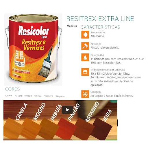 Verniz Resicolor Alto Brilho Premium Externo e Interno | Shopee Brasil