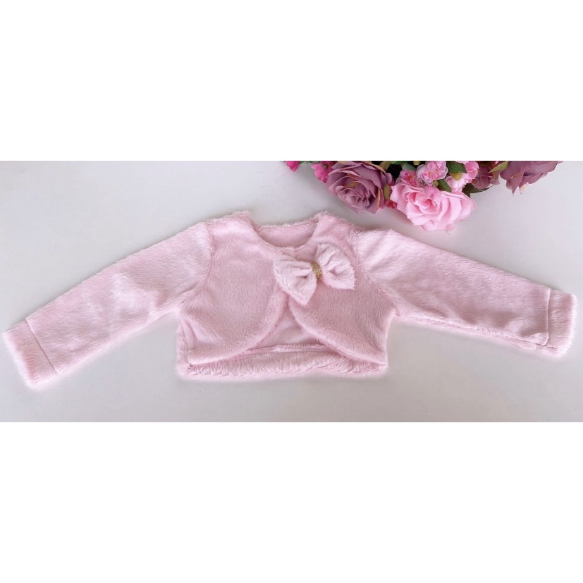 Bolero Rosa Quentinho Inverno Festa Princesa Laço Removível | Shopee Brasil