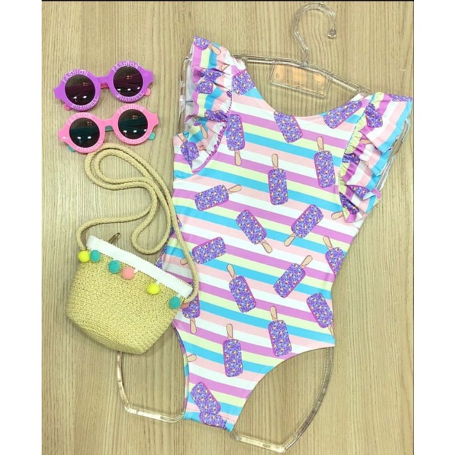 Maio Infantil Menina Fechado Moda Praia | Shopee Brasil