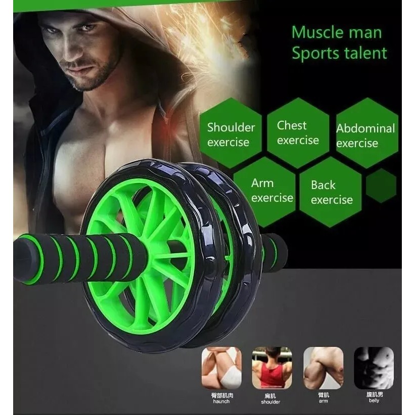 Rolo Roda Exercicios Abdominal Exercise Wheel + Apoio | Shopee Brasil