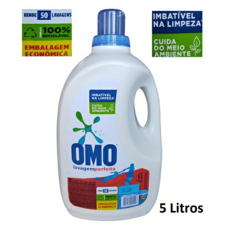 Omo Líquido Lavagem Perfeita 5L | Shopee Brasil
