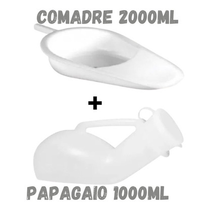 Papagaio 1l + Comadre Plástica Extra Grande Hospitalar Grande 2.5l ...
