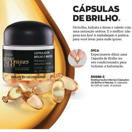 Cápsulas de Brilho e Maciez - Linha Capilar - Avon | Shopee Brasil