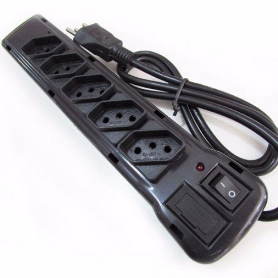 Filtro De Linha 5 Tomadas Bivolt Cabo PP 1,2 m Preto C/INMETRO | Shopee Brasil