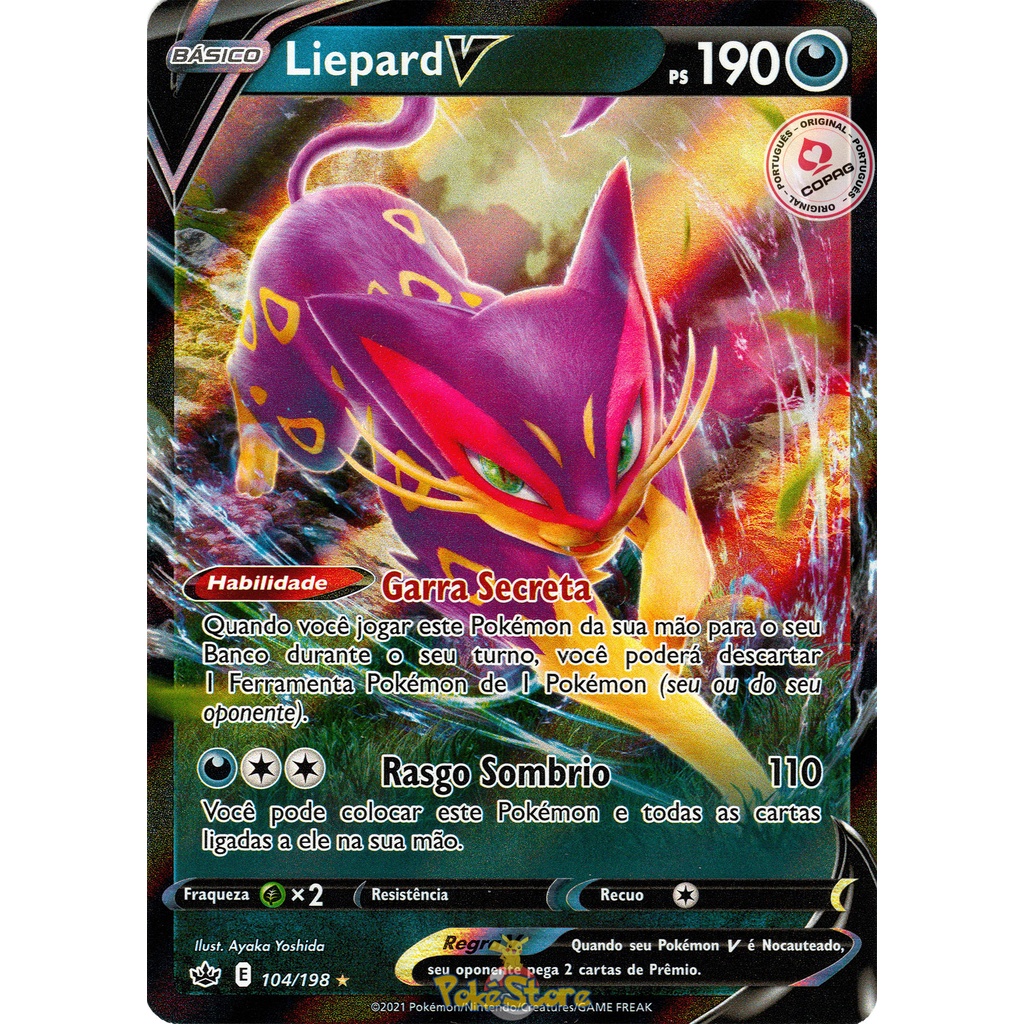 Carta Pokemon Liepard V Português Card Original Copag | Shopee Brasil