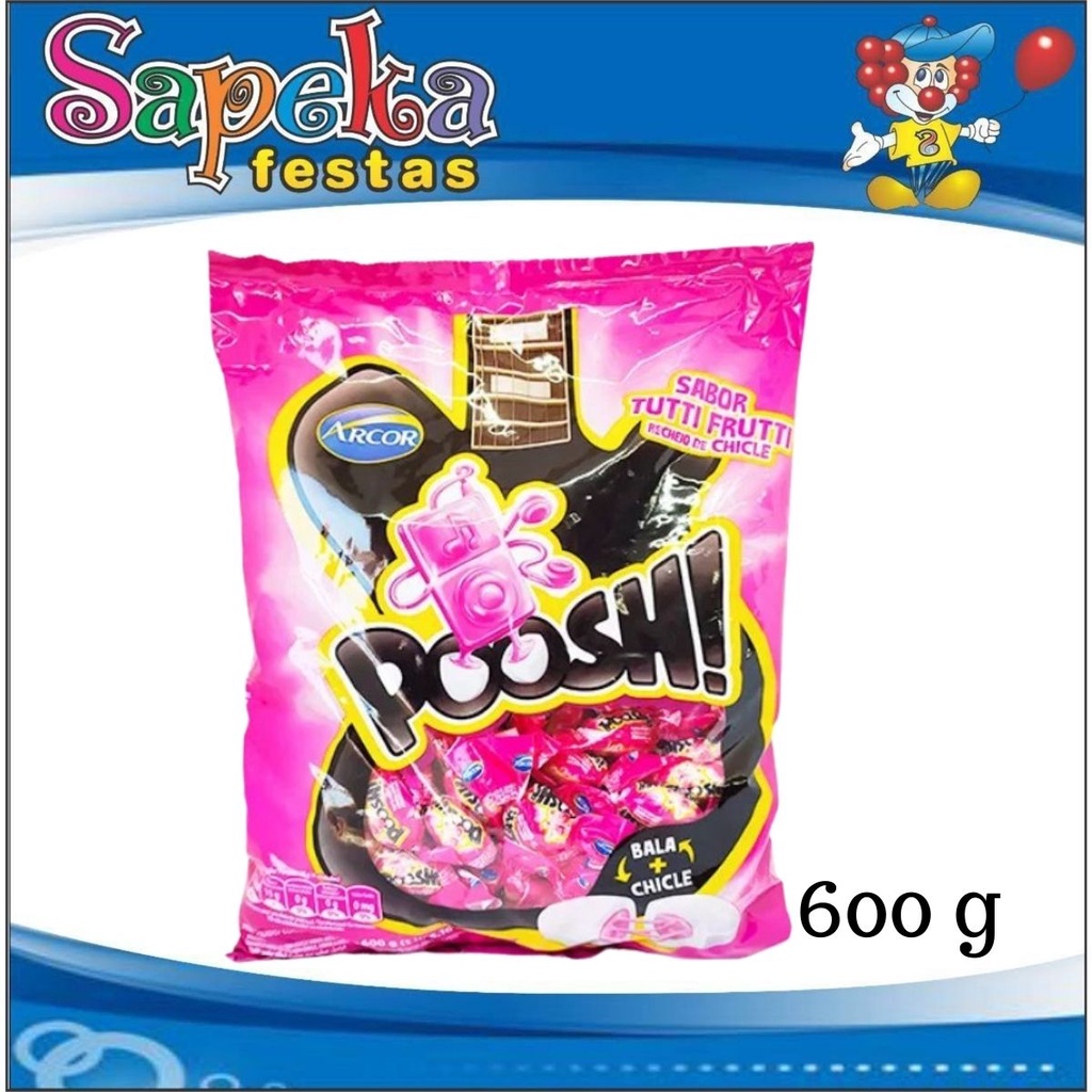 Bala Chiclete Poosh Tutti Frutti 500G - Arcor | Shopee Brasil