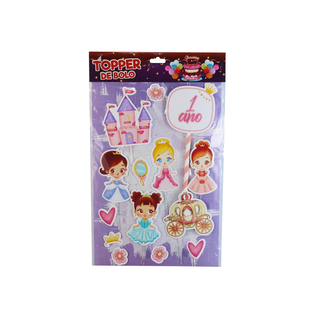 Topper de Bolo Mesversário 1 Ano Princesa | Shopee Brasil