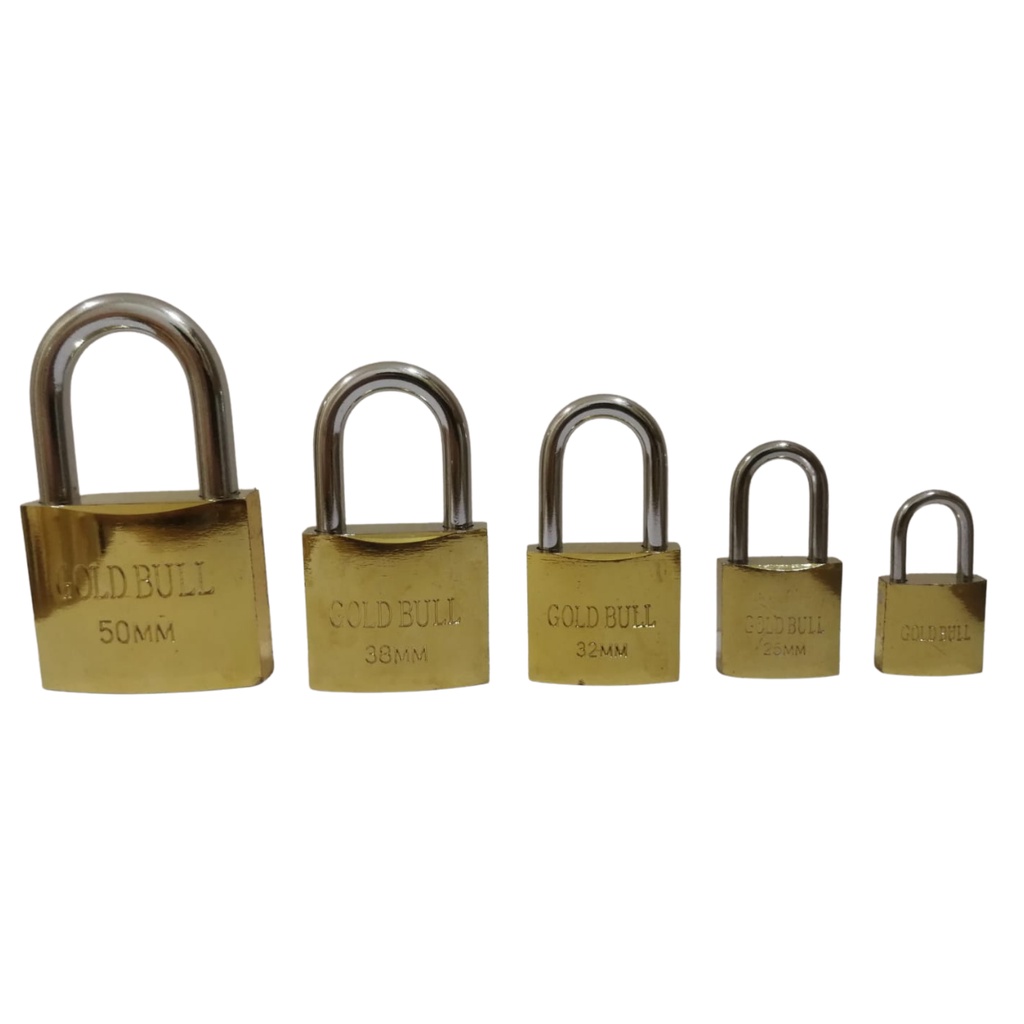 Cadeado Pequeno e Grande de Latão Reforçado Amarelo Dourado - 3 Chaves ...