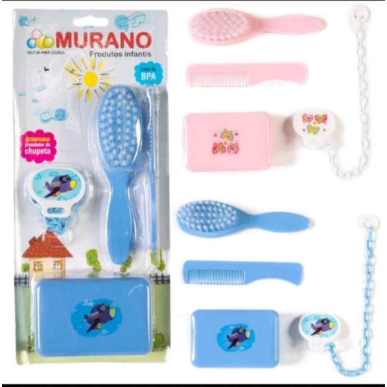 Kit Banho Infantil c/04 peças Murano Bebe Menino Menina | Shopee Brasil