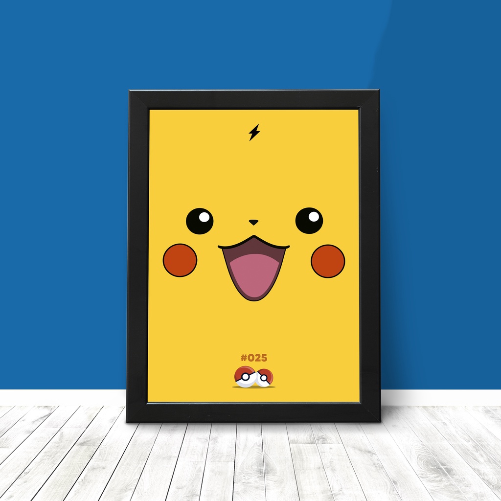 Quadro Decorativo/Personalizado Pokemon Pikachu - Frame Fantasy - A4 ...