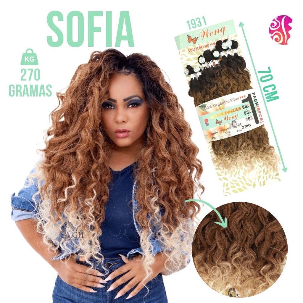 Cabelo Sofia Orgânico Cacheado Ondulado Perfeito - Em Tela - Identico ...