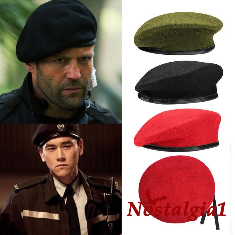 Boina De Lã Vintage Cor Única Ajustável Soldado Militar | Shopee Brasil