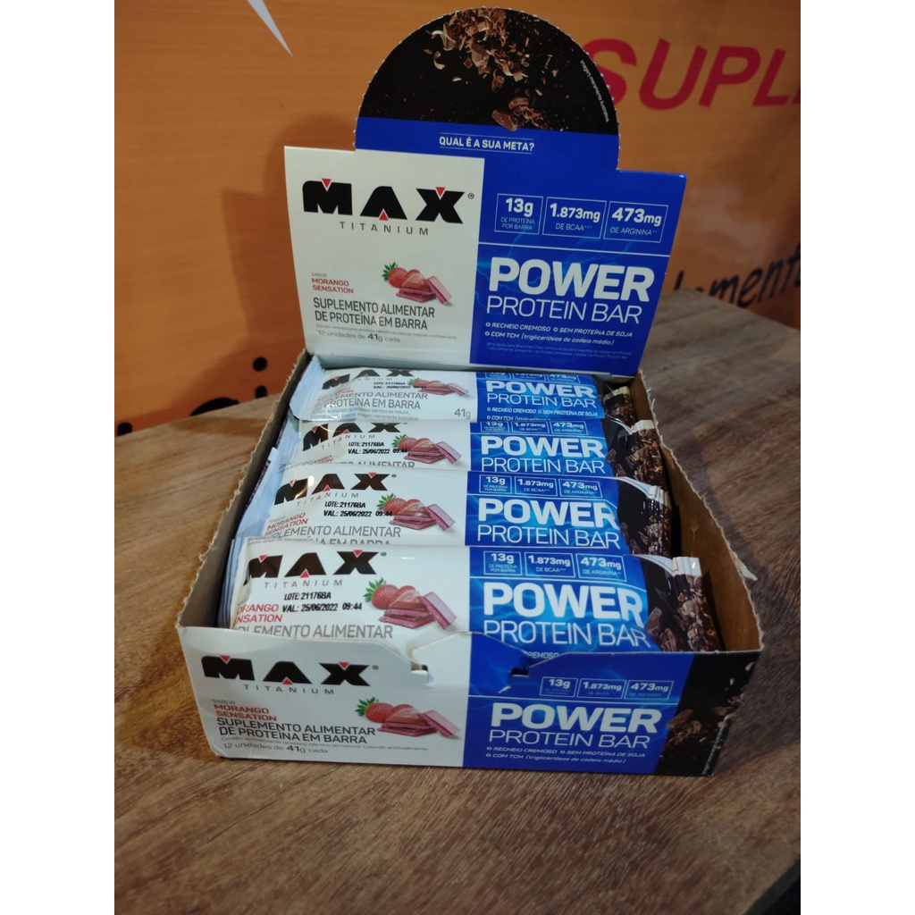 Power Protein Bar caixa 12 unidades 41g cada | Shopee Brasil