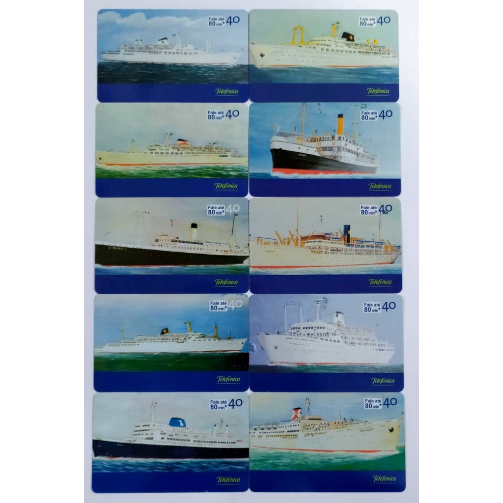CARTÃO TELEFÔNICO - SÉRIE NAVIOS (10 CARTÕES) – TELEFÔNICA | Shopee Brasil