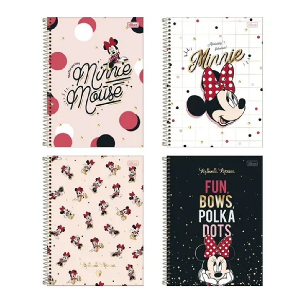 Kit Combo Com 4 Unidades Caderno Minnie 2021 Tilibra 1 Matéria Volta as ...