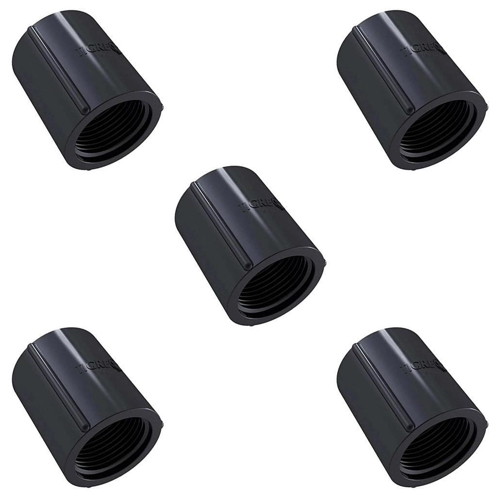 Kit 5 Luvas Para Eletroduto Pvc 1/2 Preto Com Rosca Tigre | Shopee Brasil