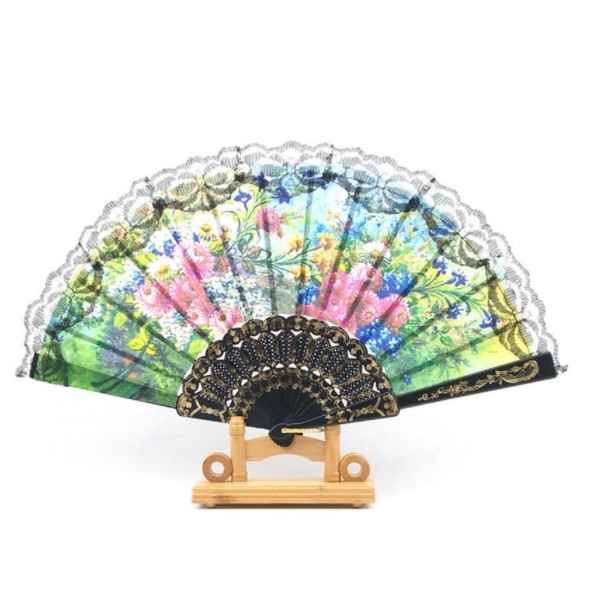 Leque de mão chinês com Flores | Shopee Brasil