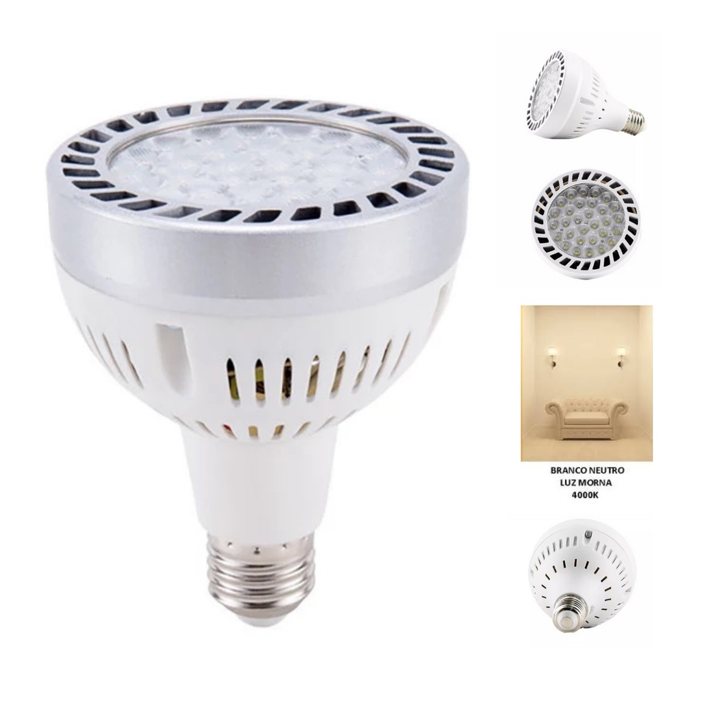 Lampada LED 43W PAR30 CDMR E27 Branco Neutro 4000K Bivolt | Shopee Brasil