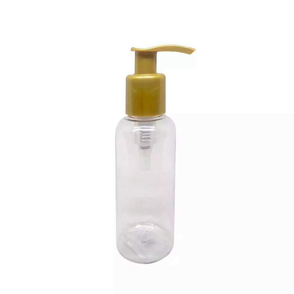 Frasco Pet Cilíndrico 120ml (Mod. 2) C/ Valvula Pump Dourada (Saia de ...