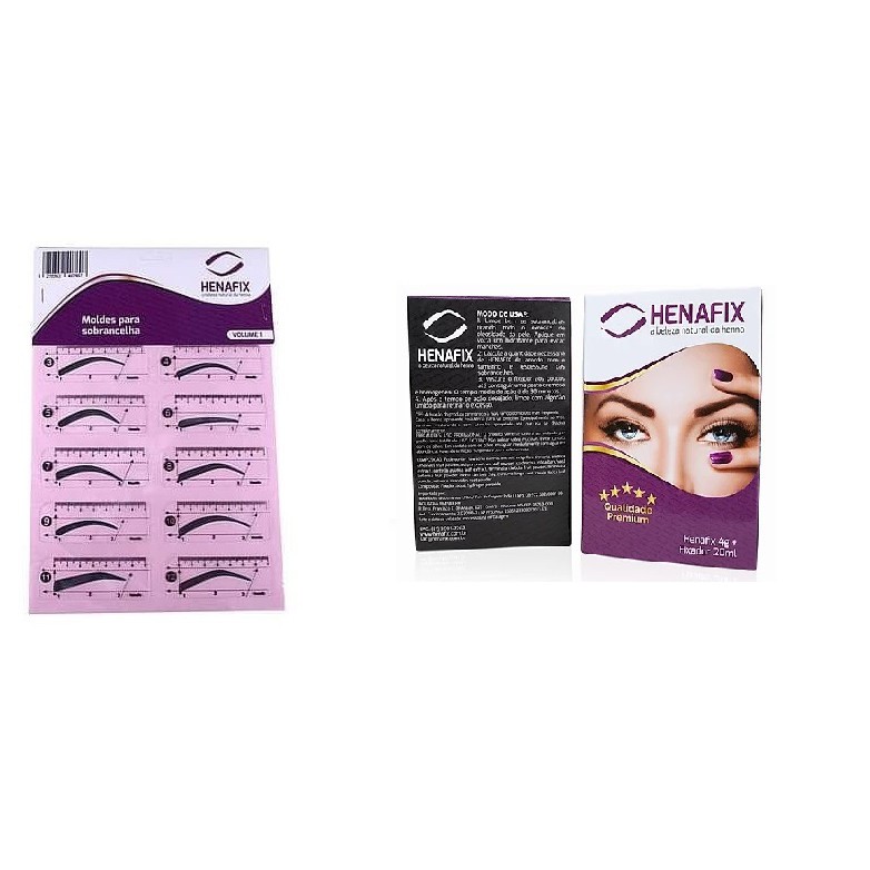 Hena Rena Henna Loiro Escuro 6.0 Com 24 Moldes Modelos Vazados para ...